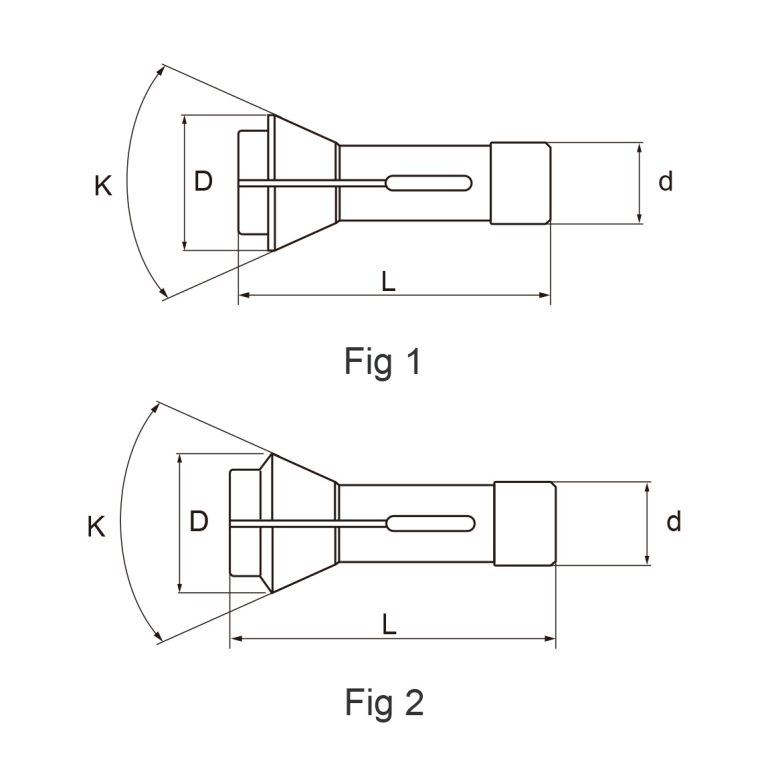 Dead Length Collet, DIN6343 Collet Dimensions - PRECOLLET